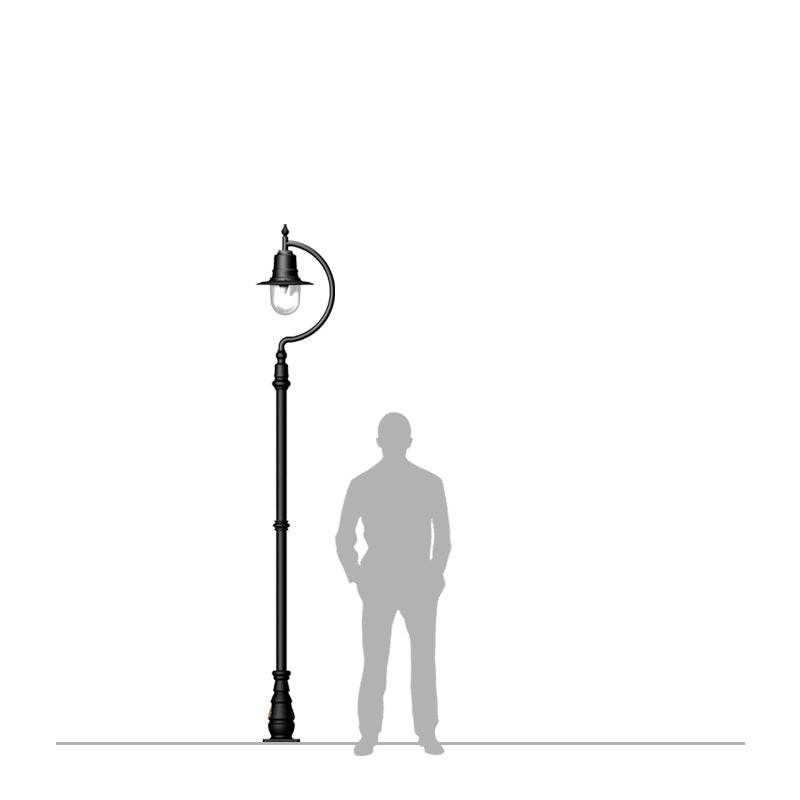 Vintage tear drop lamp post in copper, cast iron and steel 2.8m ...